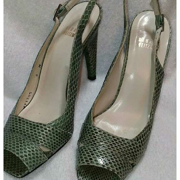Stuart Weitzman | Shoes | Stuart Weitzman Olive Green Snakeskin High ...